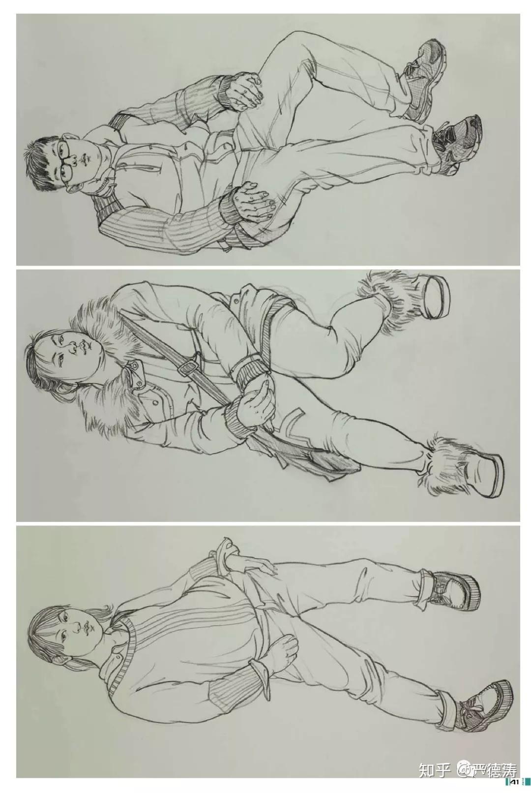 速写 | 线性速写人物动态临摹参考素材图片 - 知乎