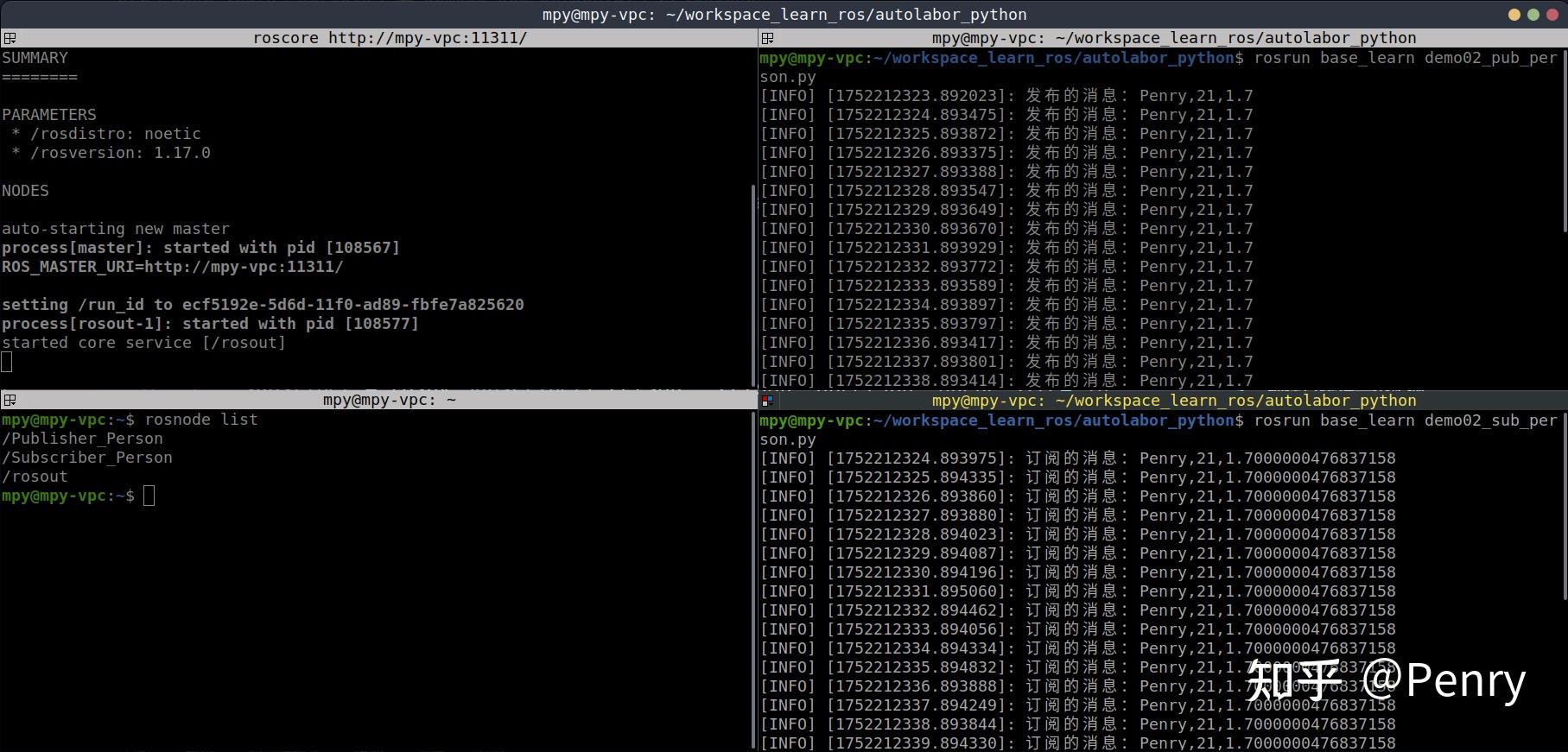 AutoLabor-ROS-Python 学习记录——第二章 ROS通信机制 - 知乎