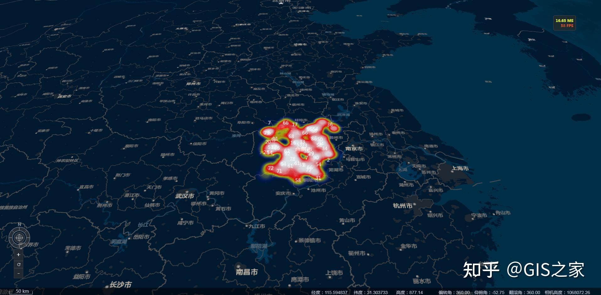 聊一聊vue+cesium案例四：热力图(源码共享) - 知乎