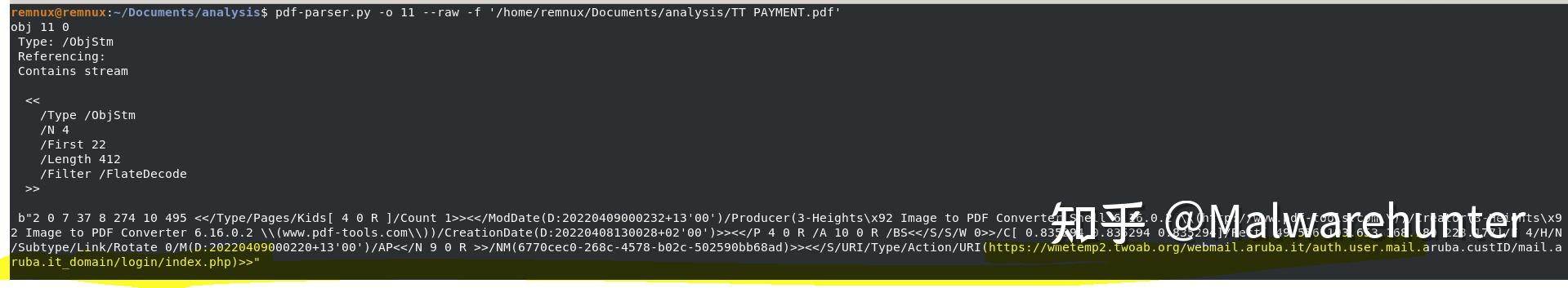 PDF文件的静态恶意软件分析与真实生活演示 - 知乎