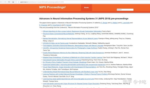 NeurIPS 2018 Paper List - 知乎