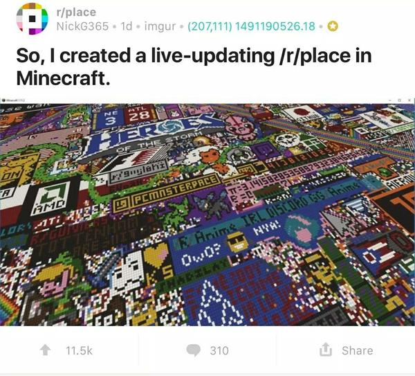 如何评价 Reddit 的 2017 年愚人节 /r/place 像素画活动？_老铁化石_新浪博客