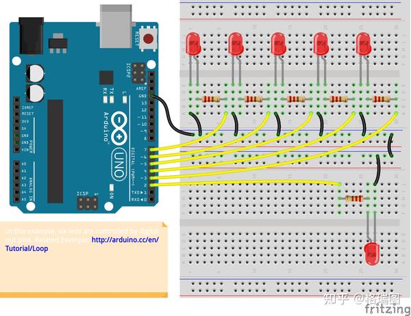 fritzing 绘制电子电路图-0003-Arduino 示例-循环及运行代码配置 - 知乎
