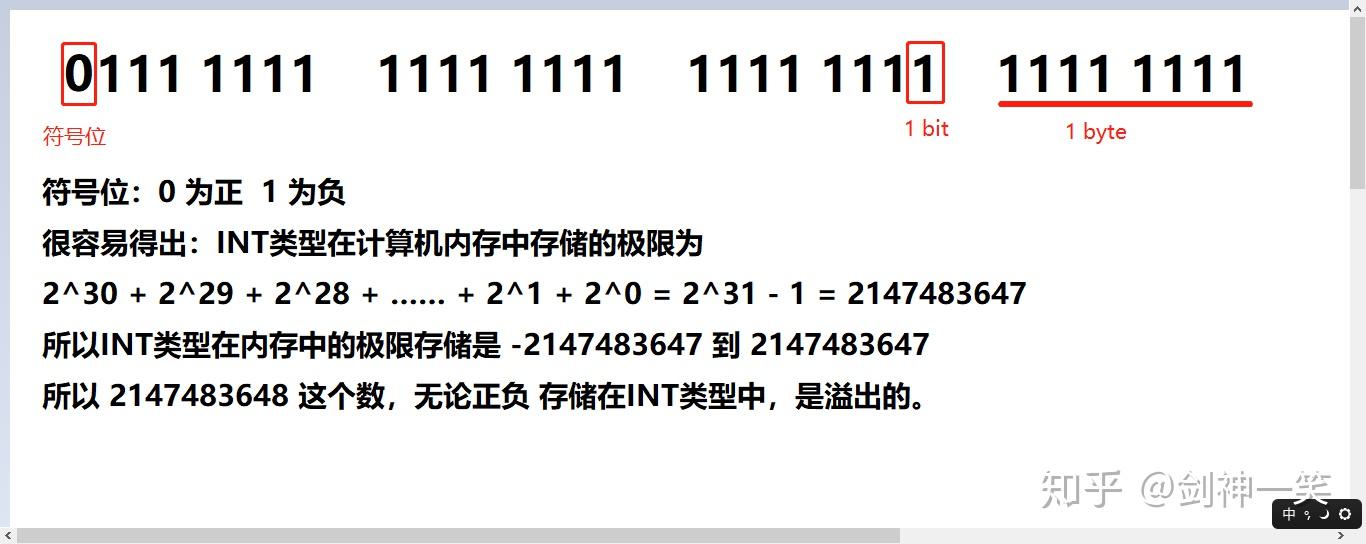 -2147483648~2147483647--深入计算机内存运算了解二进制本质 - 知乎