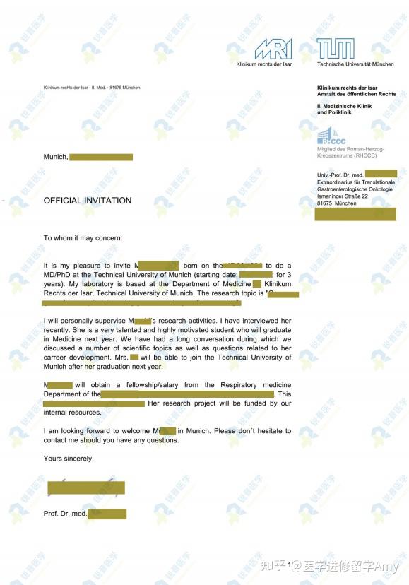 德国慕尼黑工业大学TUM的医学博士offer分享 - 知乎