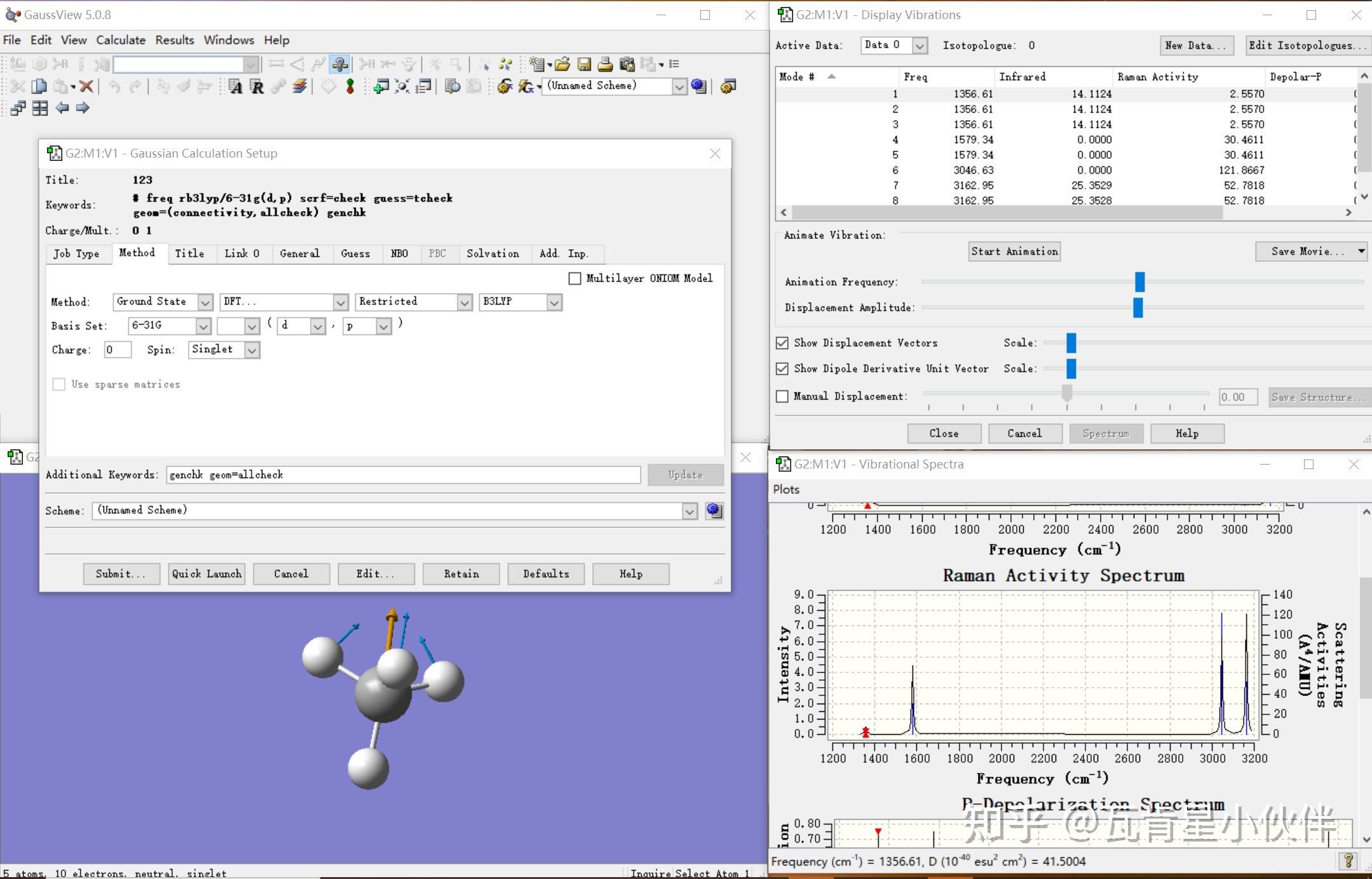 Gaussian/GaussView计算模拟拉曼光谱的简要步骤整理 - 知乎
