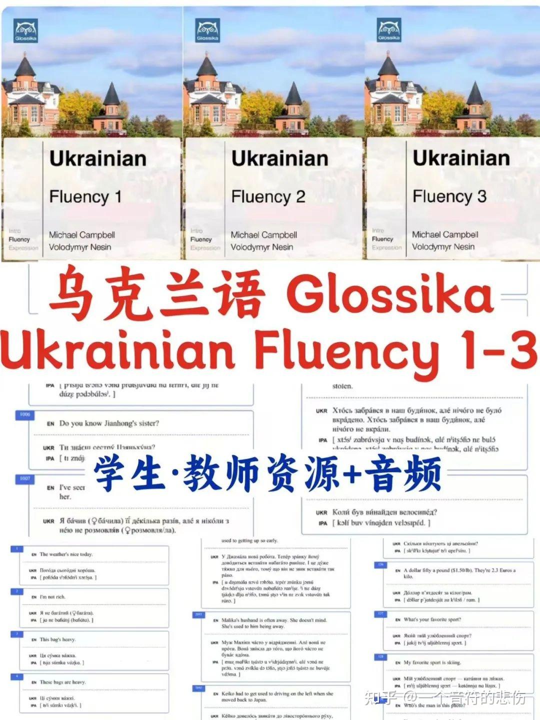 乌克兰语教材 Glossika Ukrainian Fluency 1-3 超清PDF电子版 - 知乎