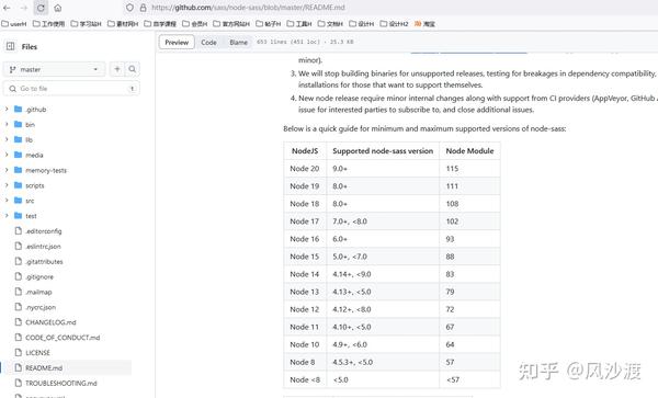 node-sass和node版本对照 - 知乎