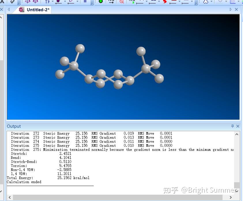 4 Chem3D的MM2计算 与 角度的扫描 - 知乎