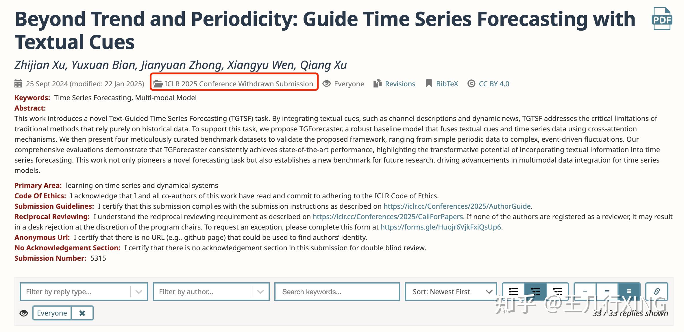 [ICLR 2025] FITS 团队的撤稿论文：Guiding Time Series Forecasting with Textual ...