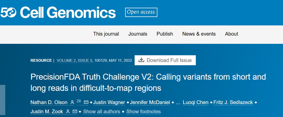 文献解读-PrecisionFDA Truth Challenge V2: Calling variants from short and ...