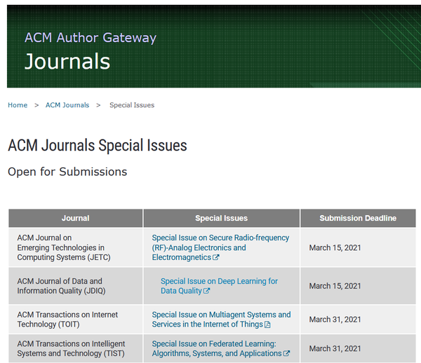 检索期刊 Special issue 信息，以联邦学习为例 - 知乎