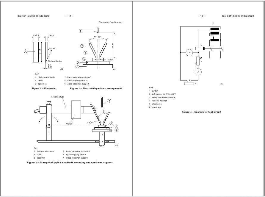 IEC 60112-2020（原版PDF）+Chinese（IEC中文版翻译）固体绝缘材料试验测定和比较追踪指数 - 知乎