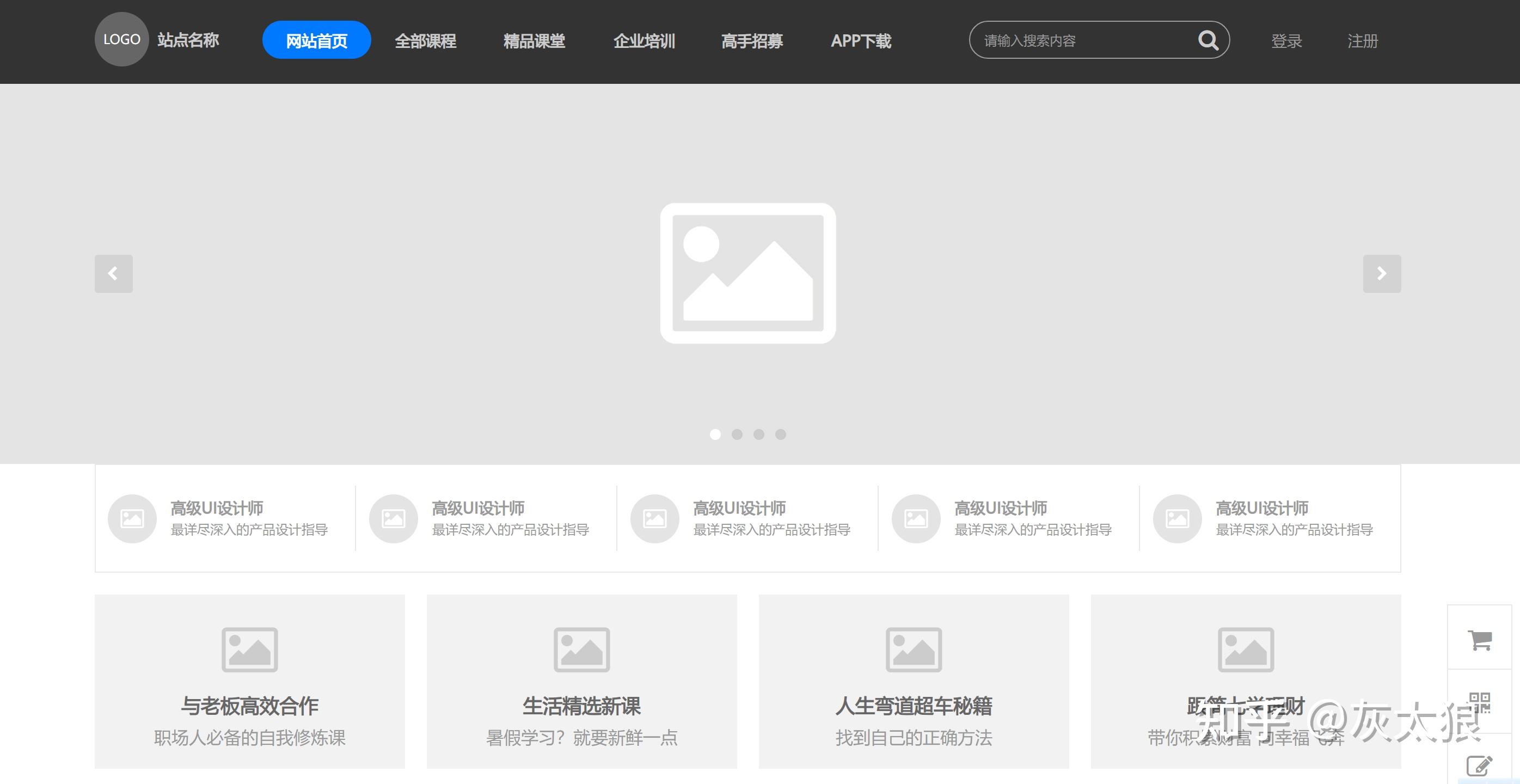 Axure原型图模板Web端App端后台框架元件库 - 知乎