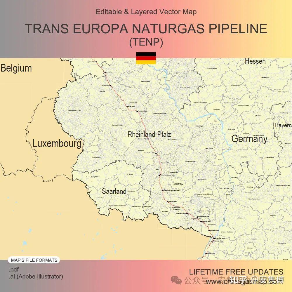 【电子版图纸】德国・跨欧洲天然气管道 (TENP) - 知乎