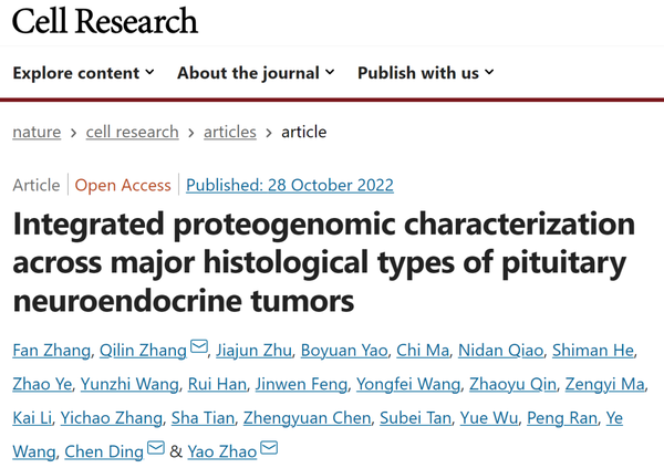 Cell Res | 复旦大学对垂体神经内分泌肿瘤主要组织学类型的整合蛋白基因组学表征 - 知乎