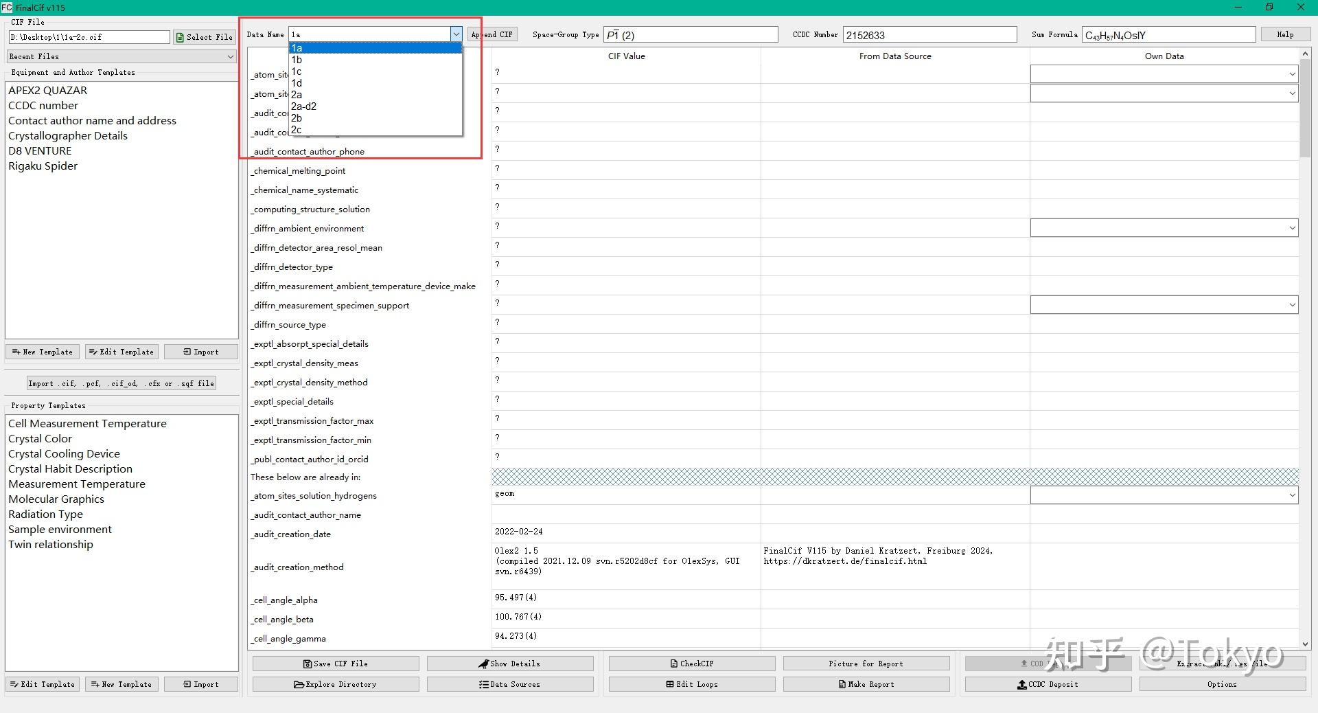 FinalCif基操-多数据CIF文件数据切换 - 知乎
