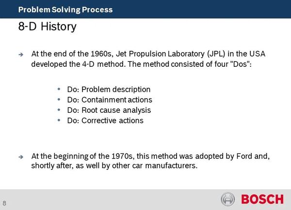 汽车零部件老大如何解决问题的，Bosch 8D教材！（中英文版） - 知乎