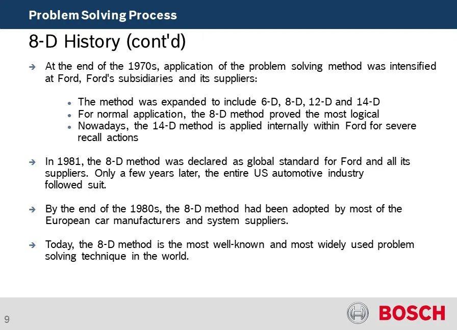 汽车零部件老大如何解决问题的，Bosch 8D教材！（中英文版） - 知乎