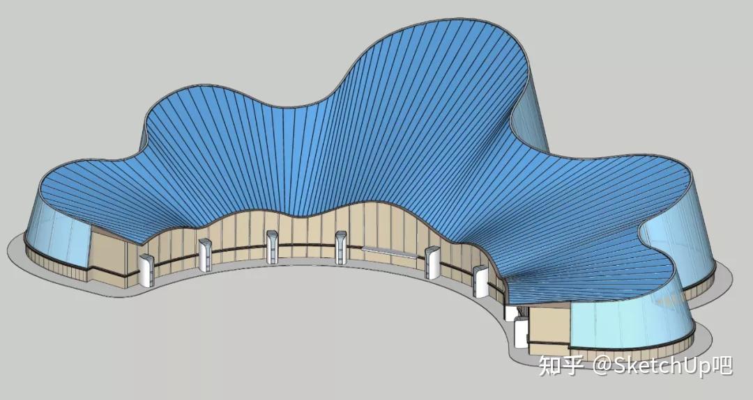 SketchUp如何一招建模波浪屋顶？ - 知乎
