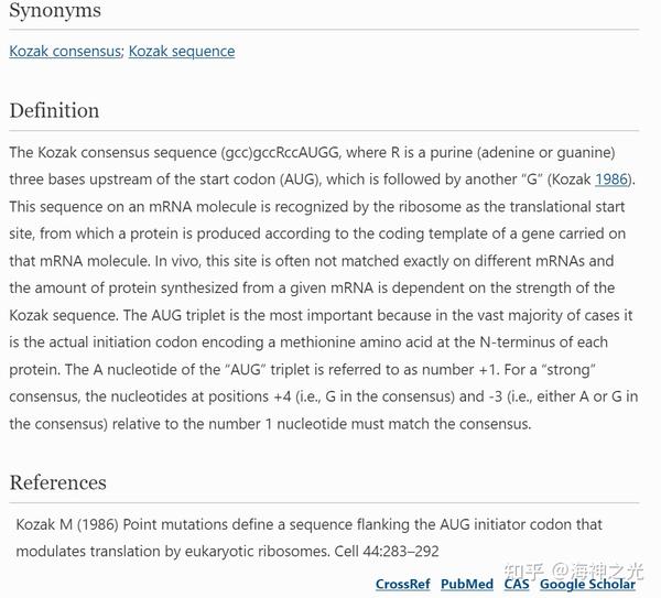 kozak序列的gccaccaugg,最后一个g必须吗 - 知乎