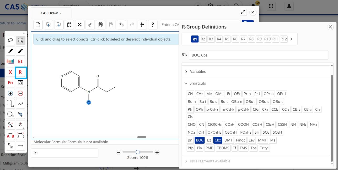 CAS SciFinder 新增功能：绘制面板中新增保护基简写 - 知乎