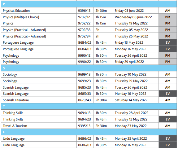 重磅！A-level三大考试局2022年夏季考试日程安排已经公布！ - 知乎