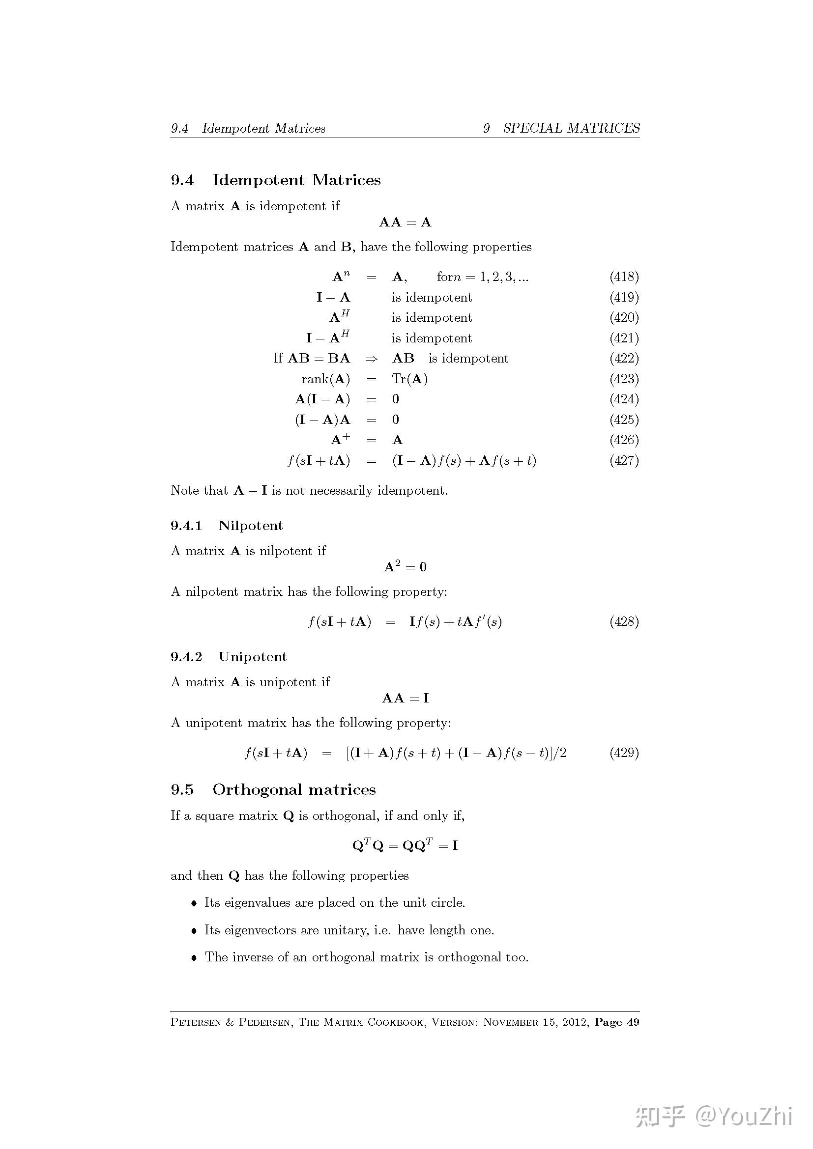 矩阵微积分公式查表(The Matrix Cookbook) - 知乎